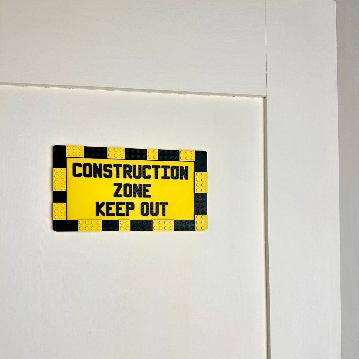 Construction Zone Keep Out! - Brick Compatible Door Sign – Made Happy USA